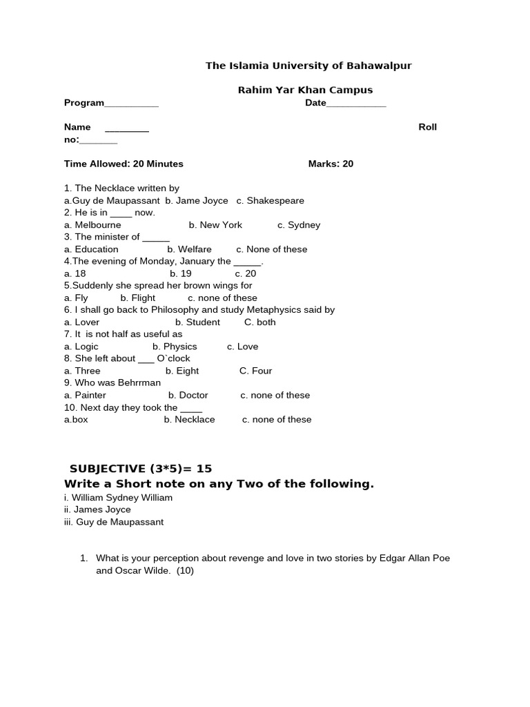 BS 3rd Paper 60 Copies | PDF
