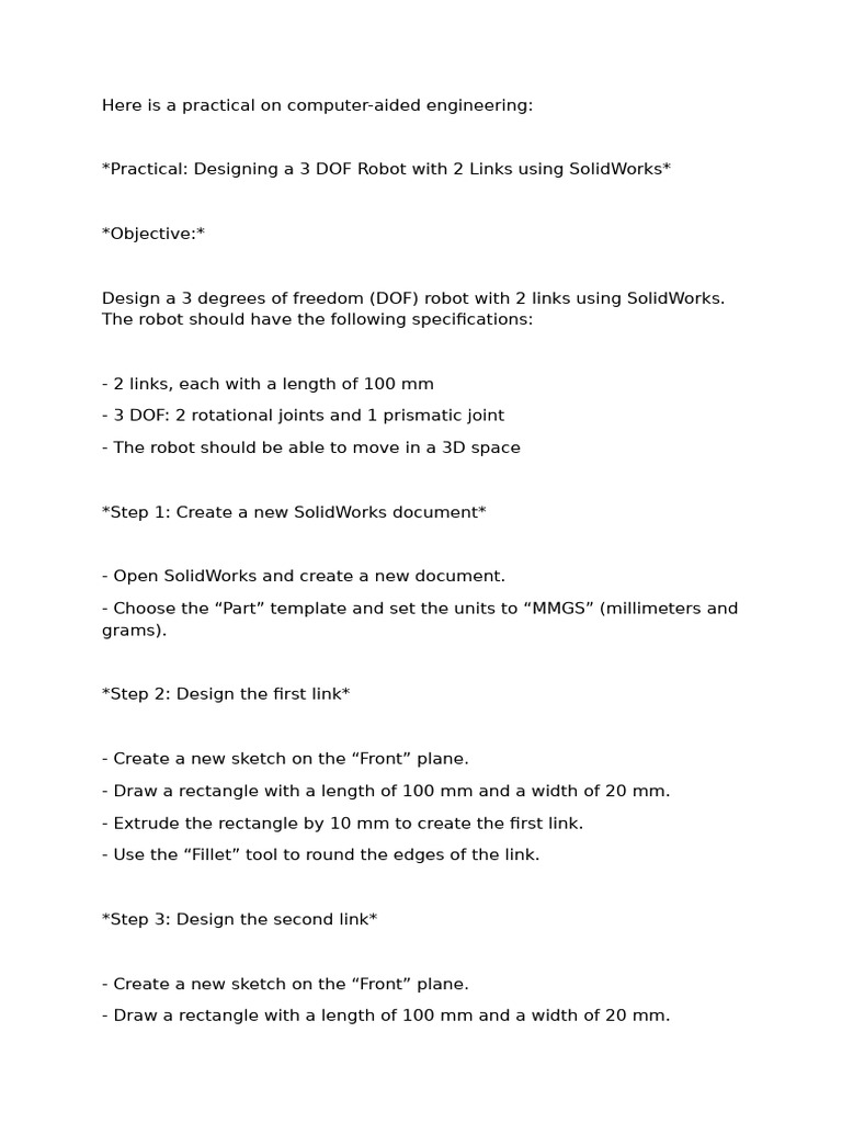 Cae Project 01 | PDF | Robotics | Simulation
