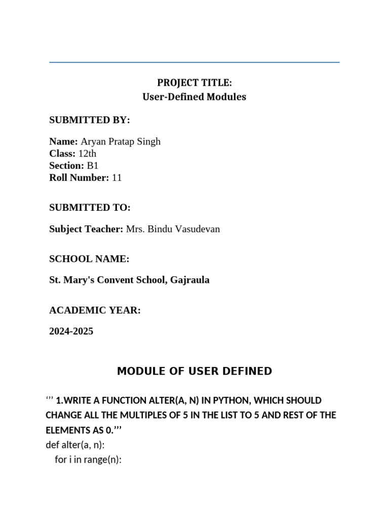 User Defined Module Aryan | PDF | Algorithms And Data Structures | Algorithms