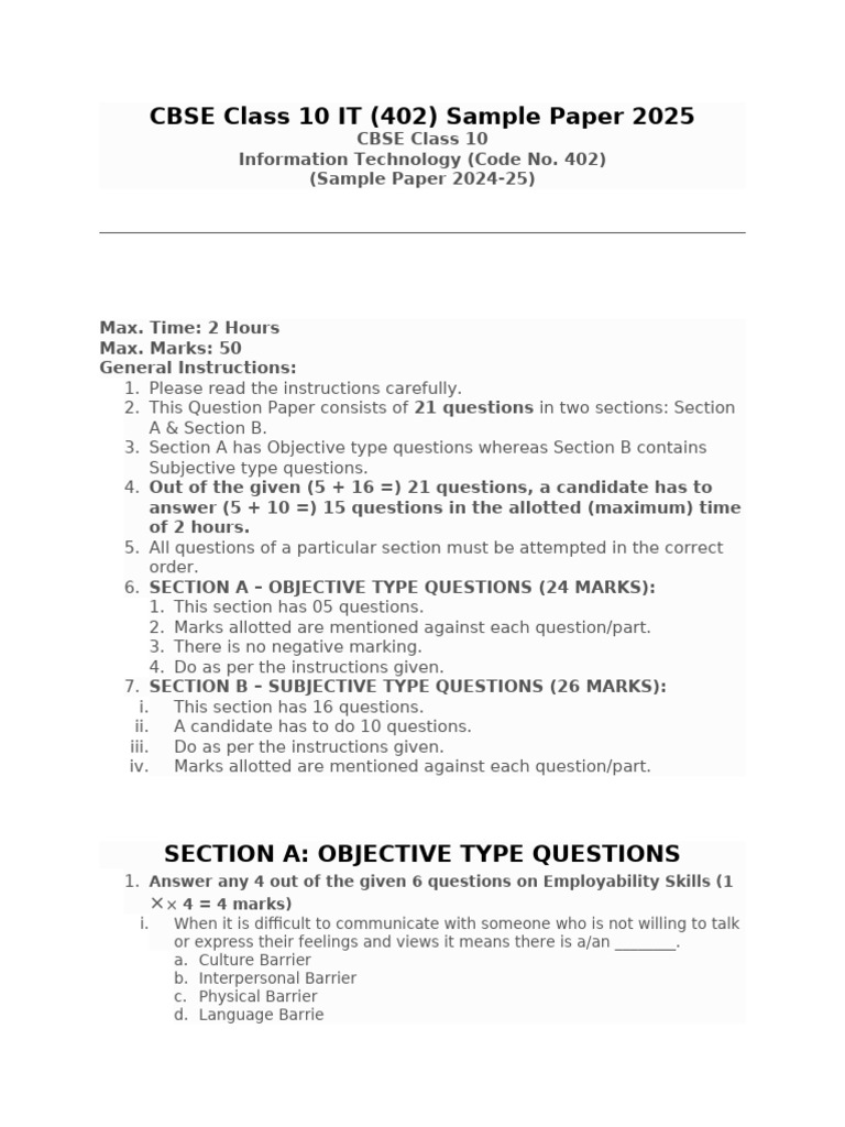 Sample Paper 3 | PDF | Databases | Worksheet