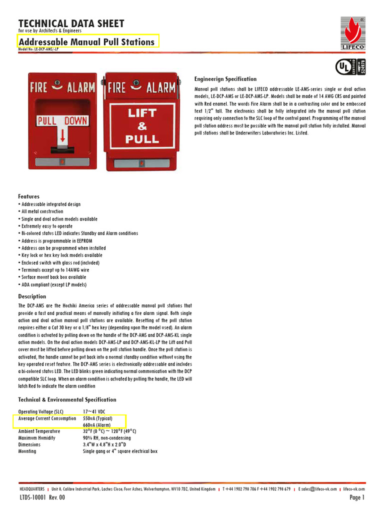 Addressable Manual Pull Stations-Ok | PDF | Equipment | Electricity