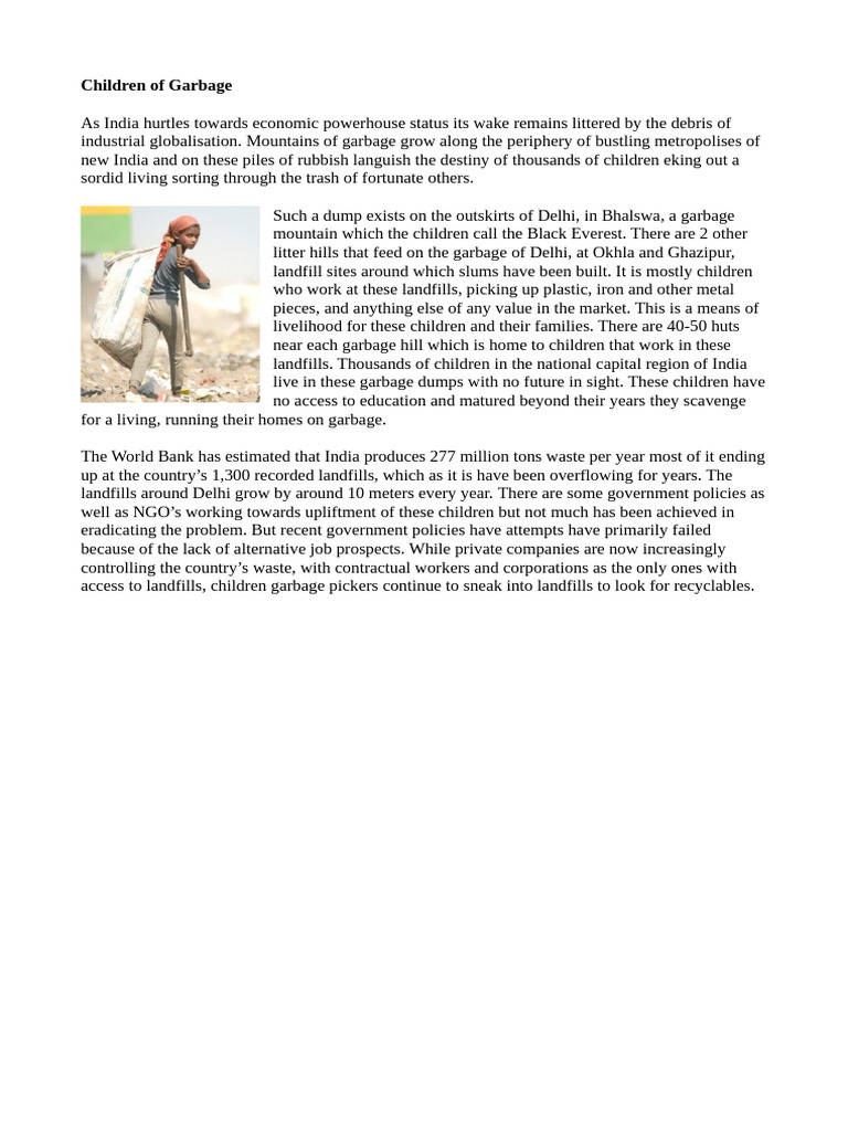Children of Garbage | PDF
