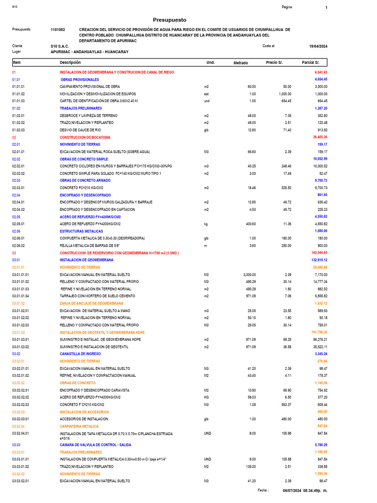PRESUPUESTO | PDF | Materiales de construcción | edificio