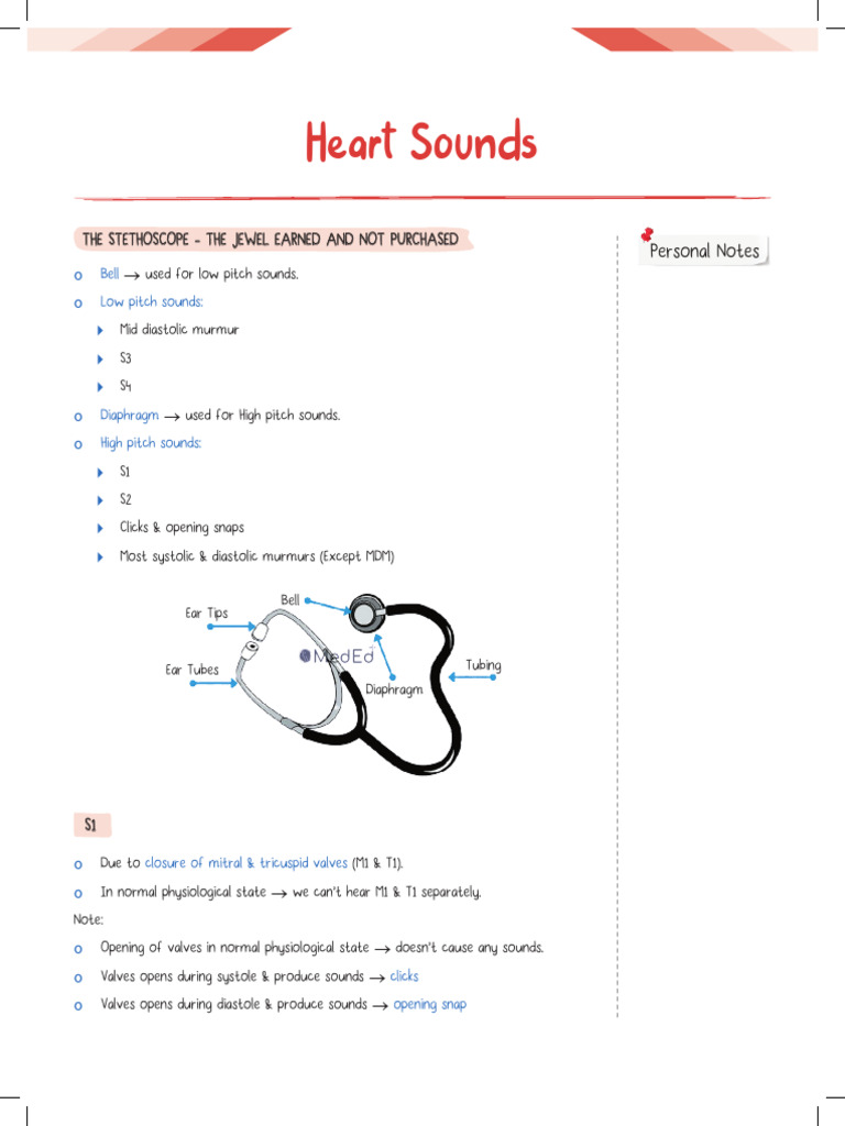 Heart Sounds | PDF | Heart Valve | Diastole