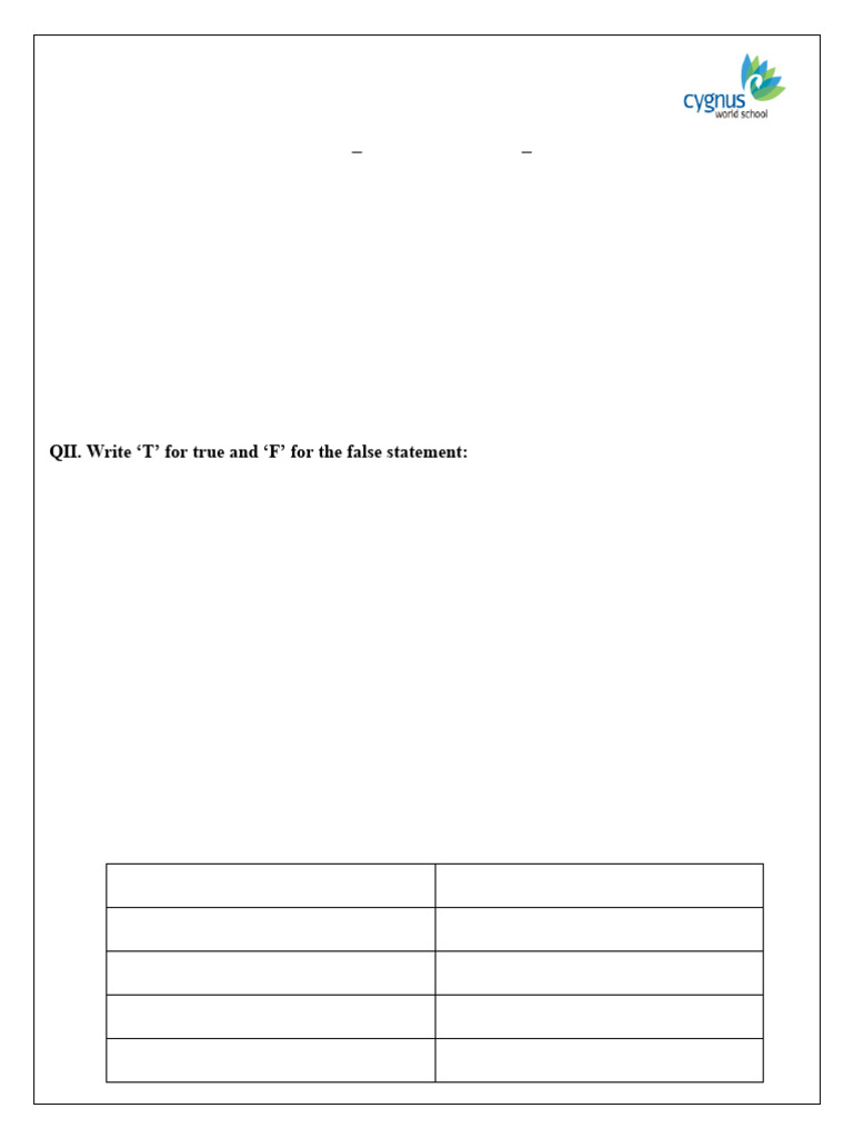 Grade 1 - HYE Theme Revision Worksheet 2 | PDF