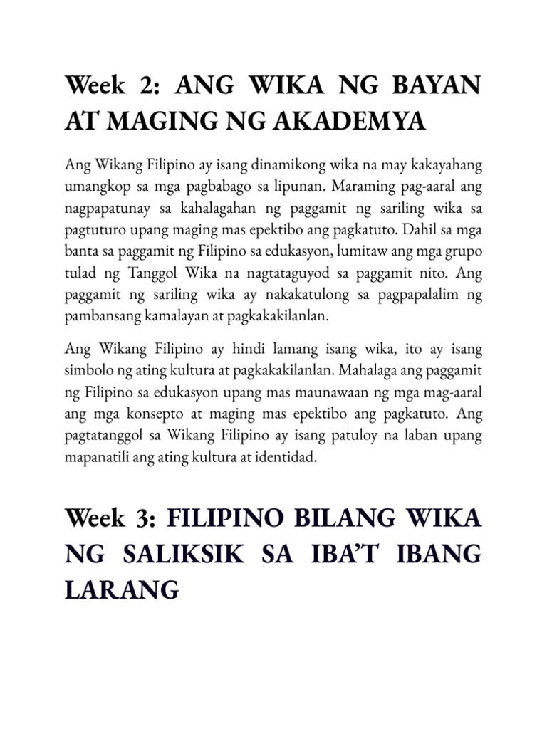 Week 2,3,4,5,7 Fildis | PDF