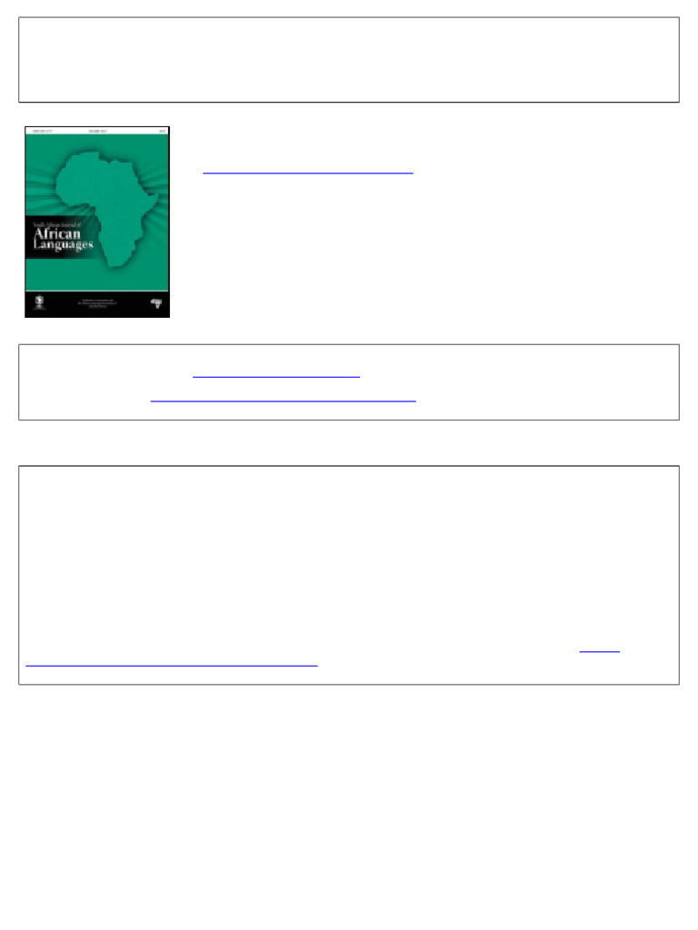 Leroux 2013 Set Swana Colour | PDF | Color | Linguistics