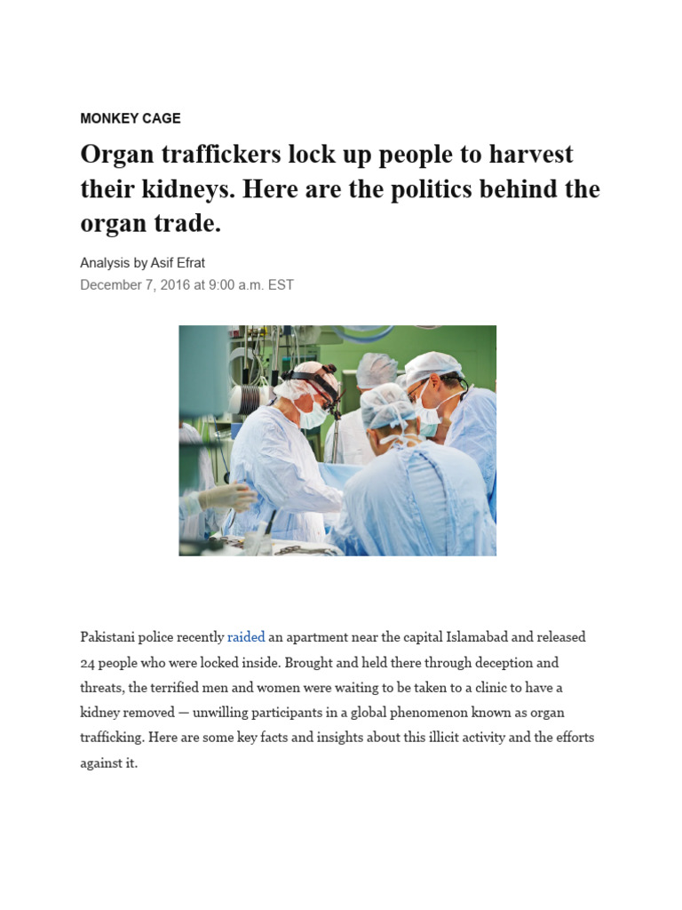 Understanding Organ Trafficking Issues | PDF | Organ Transplantation