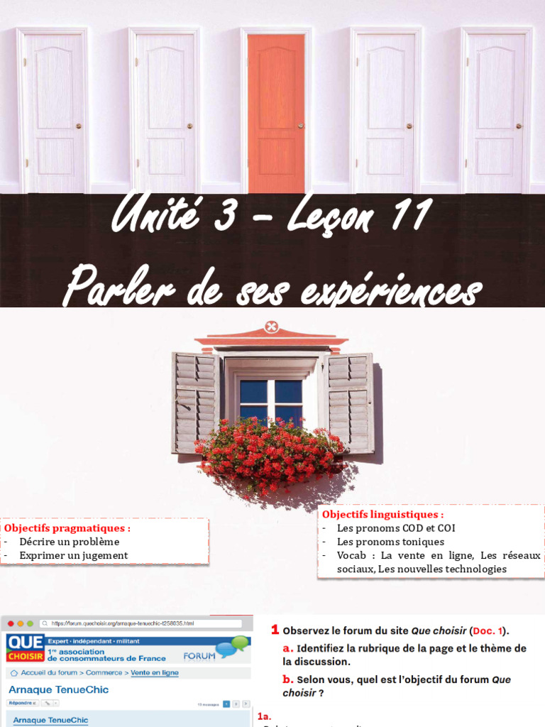 Leçon 11 - Unité 3 | PDF