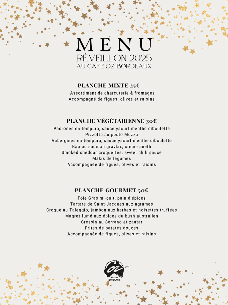 Menu Reveillon 2025 at Bordeaux 1 | PDF