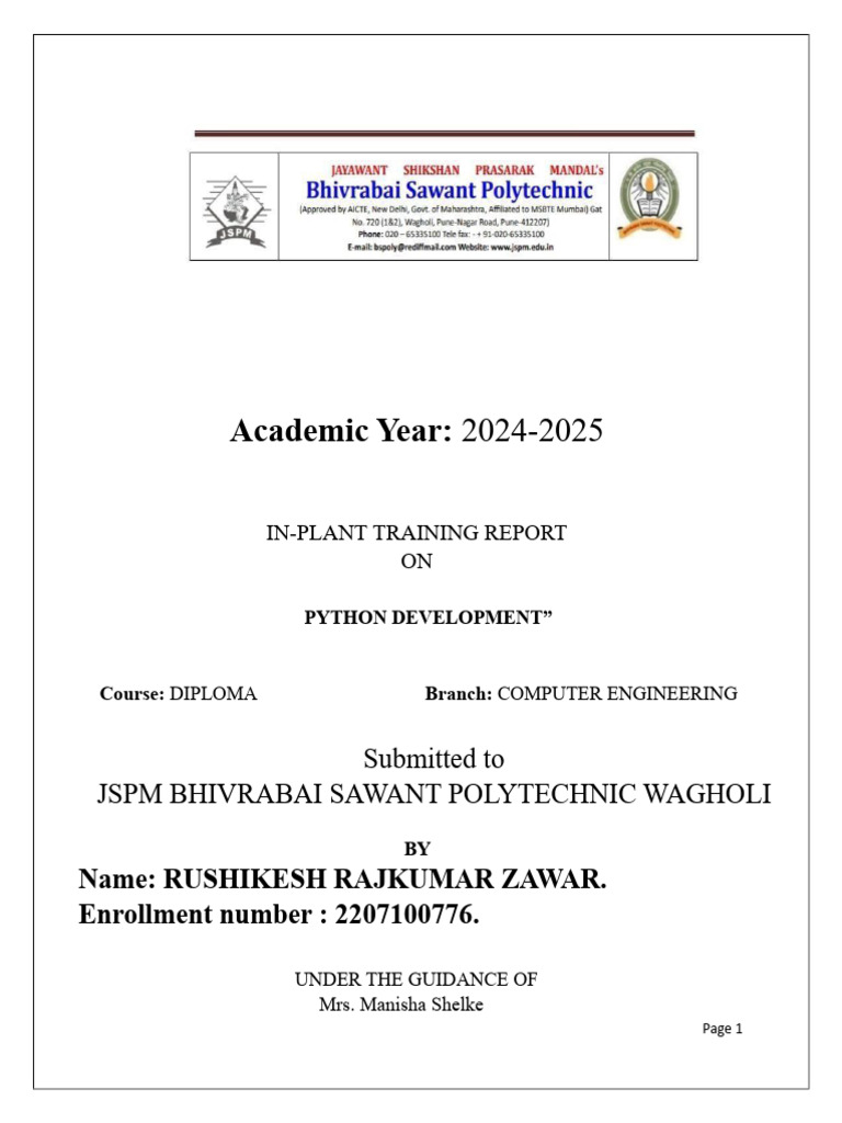 ITR REPORT | PDF | Web Development | Python (Programming Language)