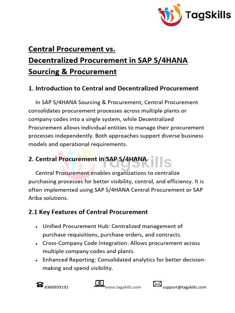 Central Procurement Vs Decentralized Procurement | PDF | Procurement ...