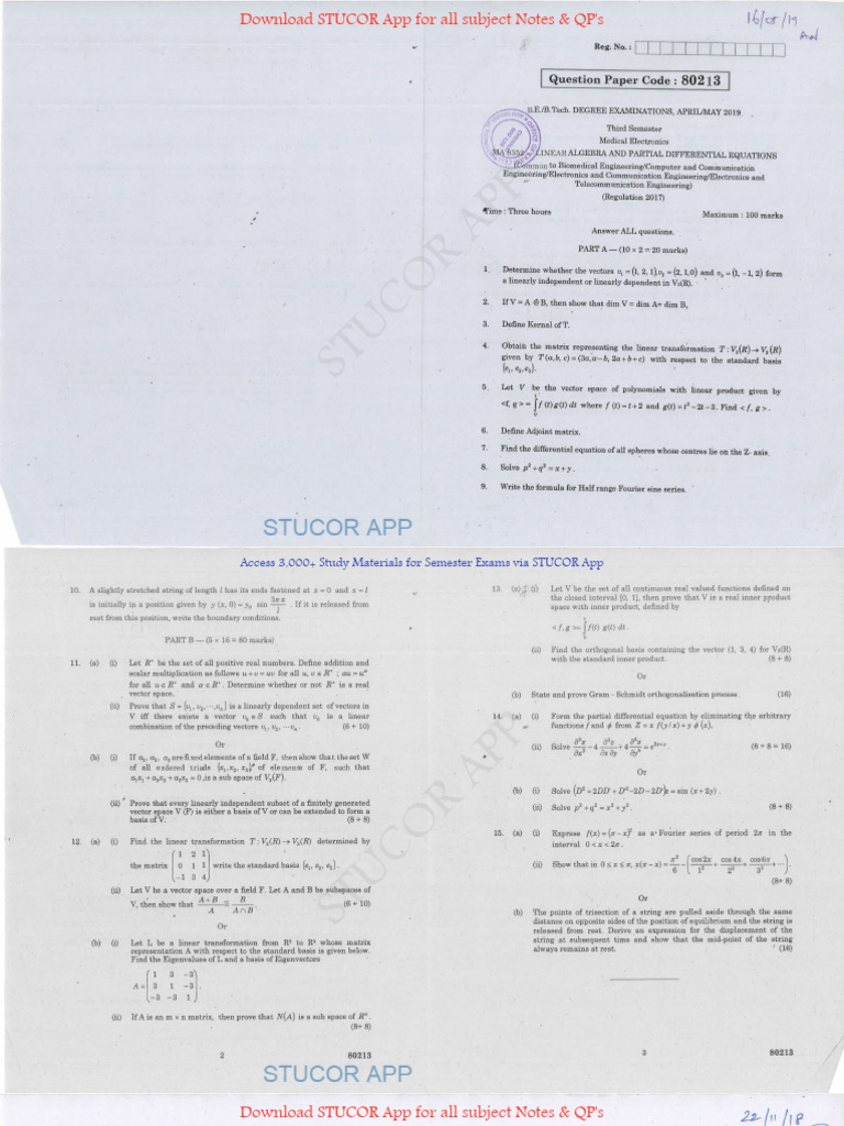 Stucor QP Ma8352 | PDF