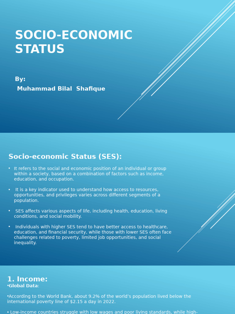Socio - Economic Status1 | PDF | Poverty | Poverty & Homelessness