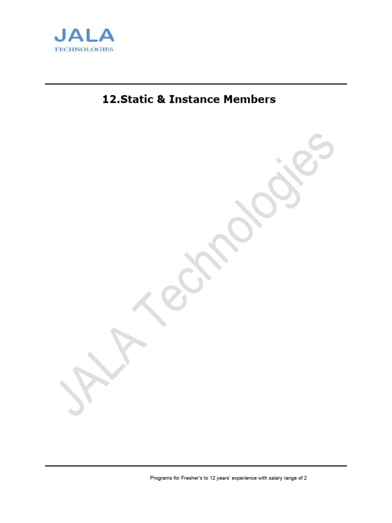 Static & Instance Members | PDF