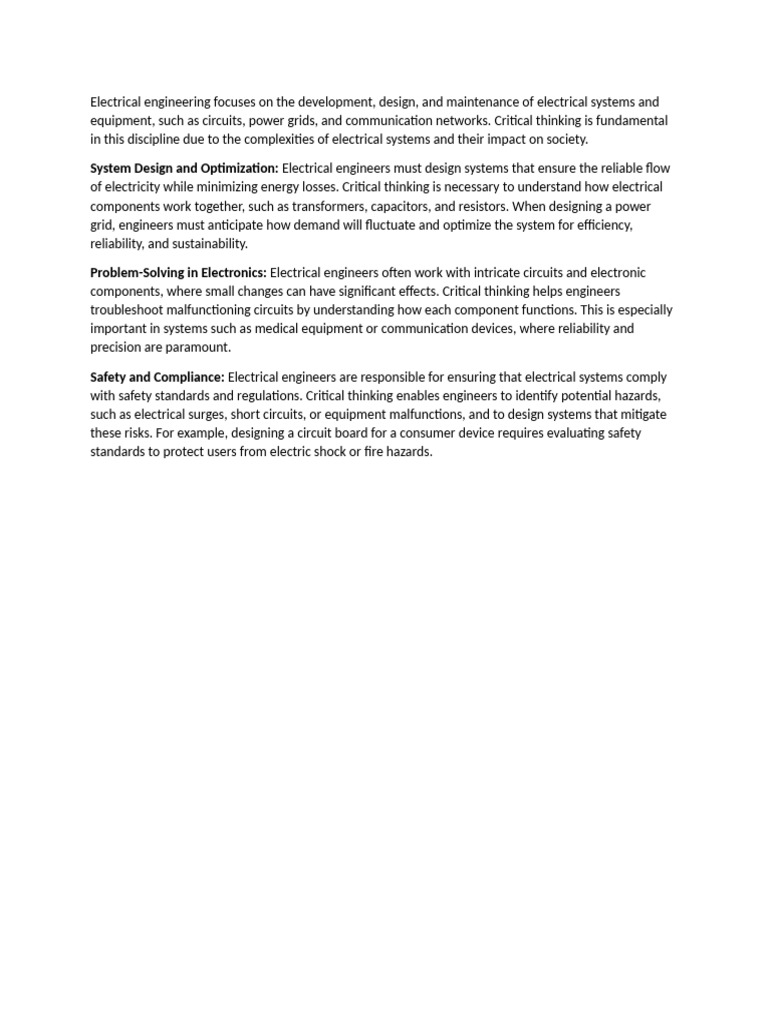 Electrical Engineering Focuses On The Development | PDF