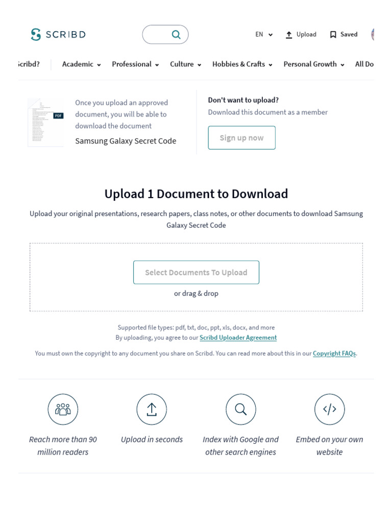 Upload A Document - Scribd2025 | PDF | Scribd | Digital Technology