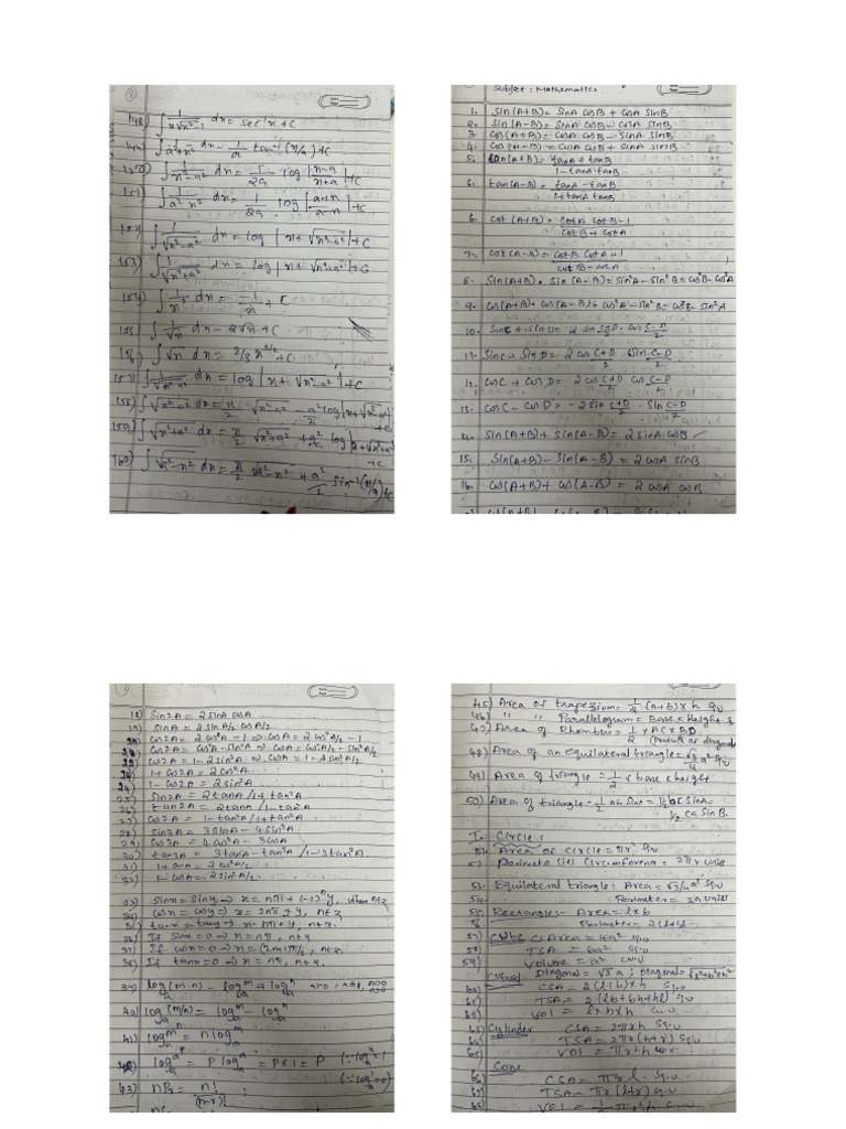 Math Formula 1 | PDF