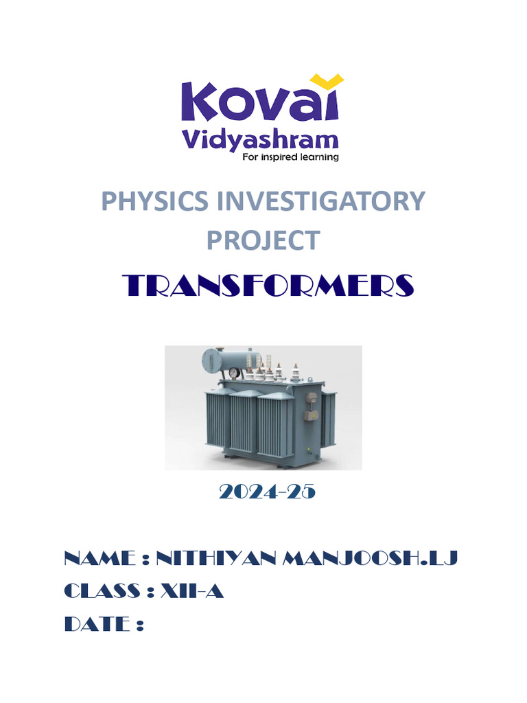PHYSICS INVESTIGATORY PROJECT FIRST PAGE (1) | PDF
