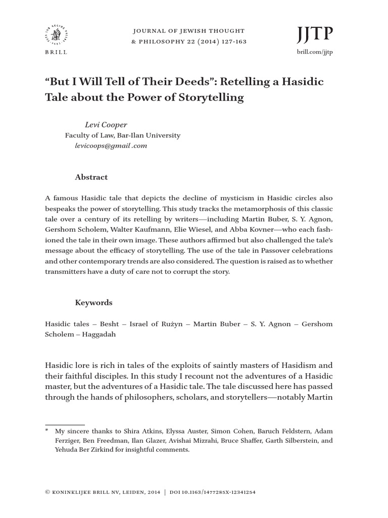 Hasidic Tales: The Art of Retelling | PDF | Baal Shem Tov | Martin Buber