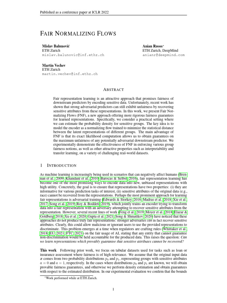 3788_fair_normalizing_flows | PDF | Applied Mathematics | Machine Learning