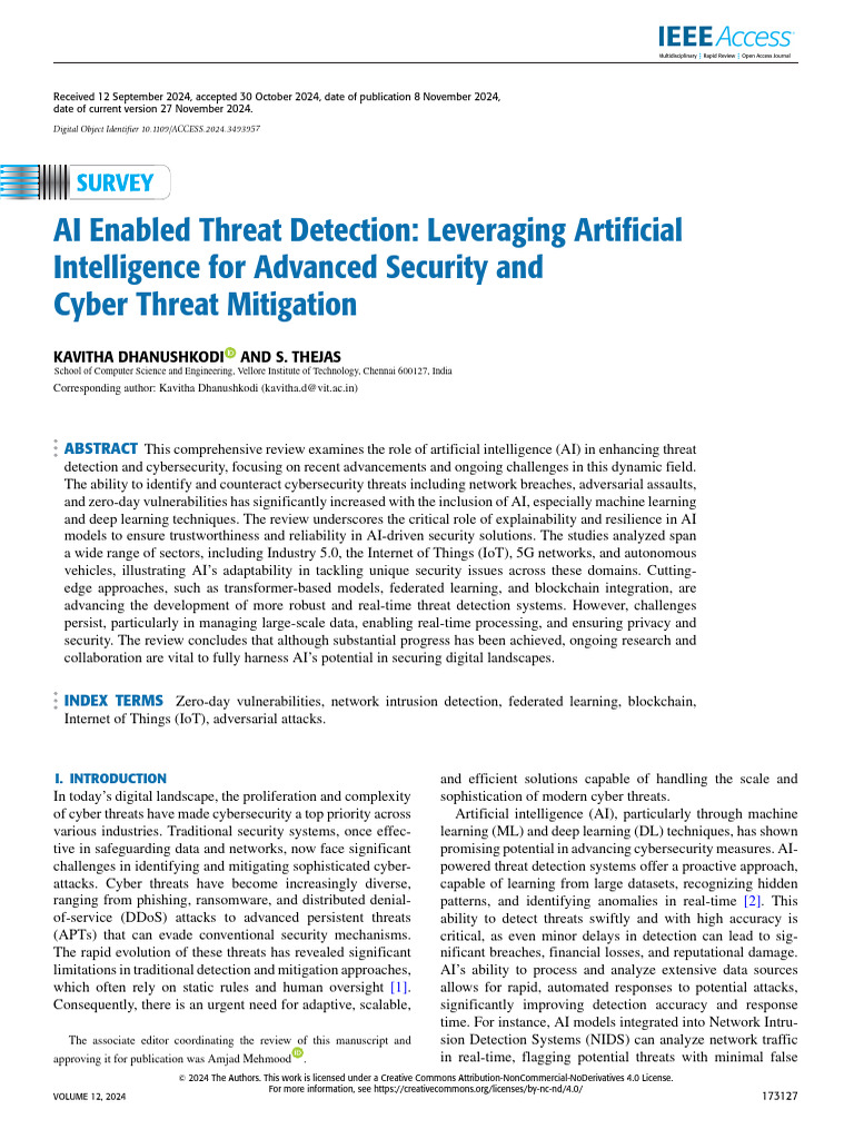 Ai Enabled Threat Detection Leveraging Artificial Intelligence For Advanced Security And Cyber