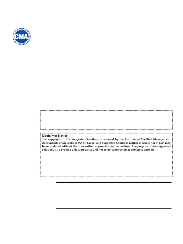 SMA 2020 MAY A | PDF | Management Accounting | Strategic Management