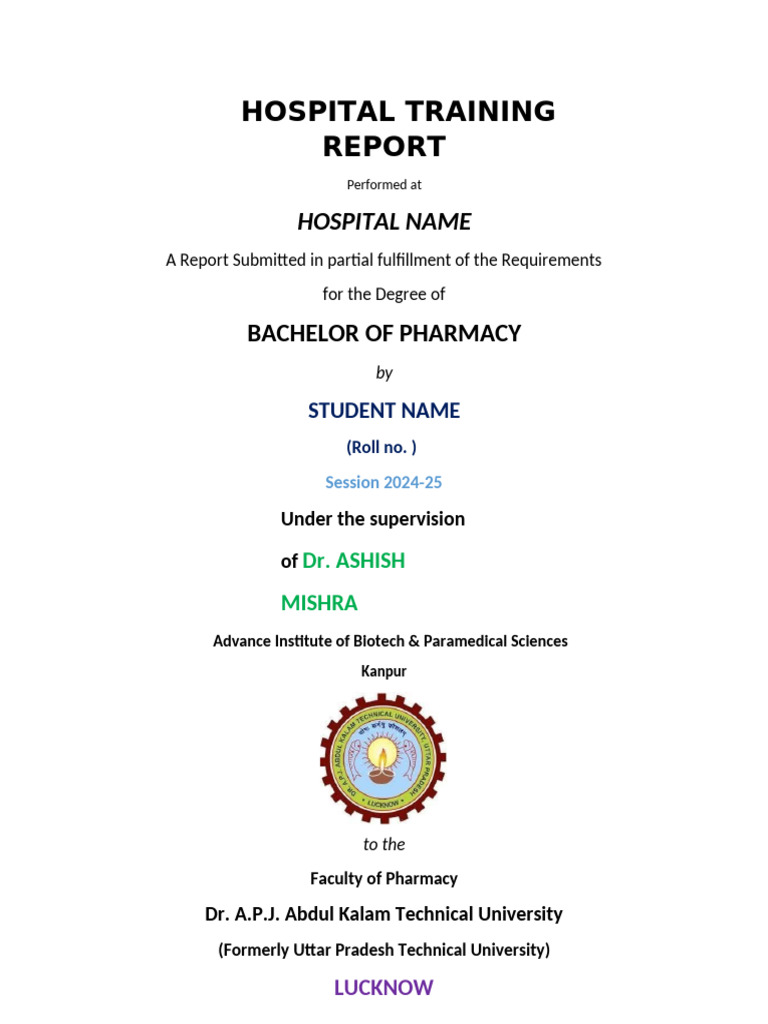 Aibs Hospital Training File | PDF | Injection (Medicine) | Emergency Department