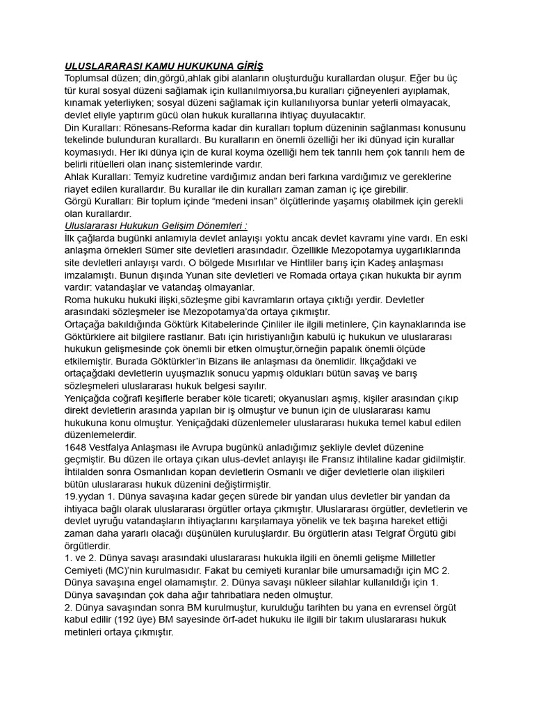 Uluslararasi Kamu Hukuku Ders Notu 3 | PDF