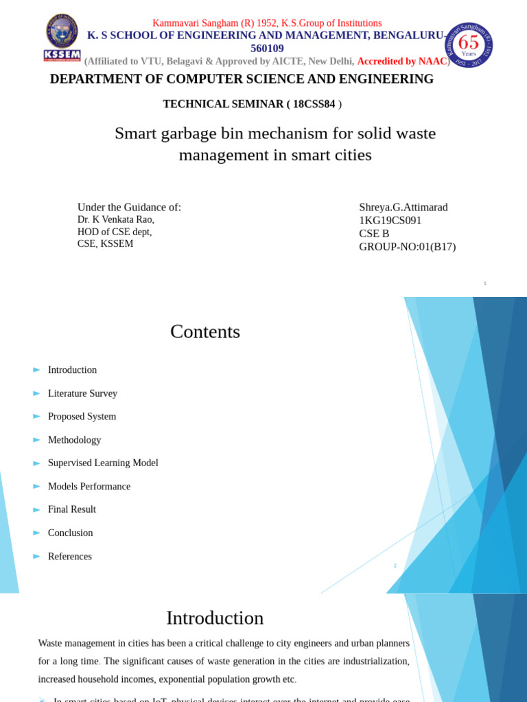 Sample Technical seminar ppt (1) | PDF | Waste Management | Internet Of Things