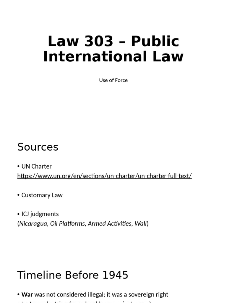 10-Law 303 Use of Force | PDF | United Nations Security Council ...
