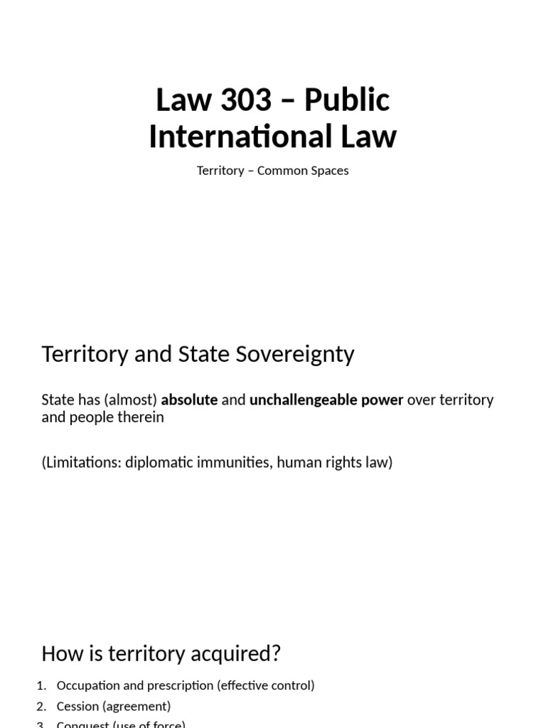 International Law: Territorial Sovereignty | PDF | Treaty ...