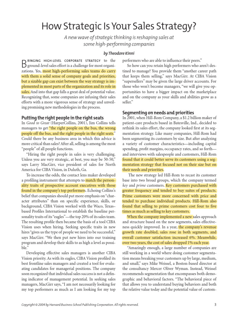 Sess 5 How Strategic is your Sales Strategy - Case Study 2 | PDF | Sales | Marketing