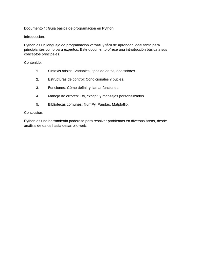 Guía básica de programación en Python | PDF