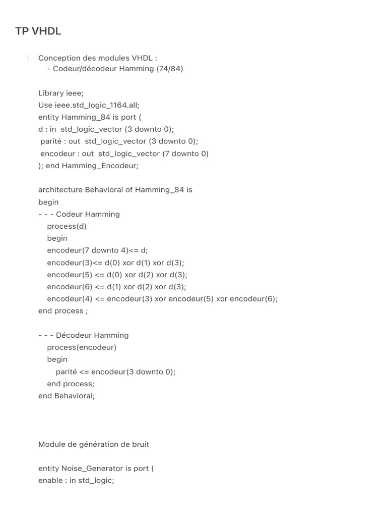 TP VHDL | PDF | Vhdl | Electronic Design Automation TP VHDL | PDF | Vhdl | Electronic Design Automation