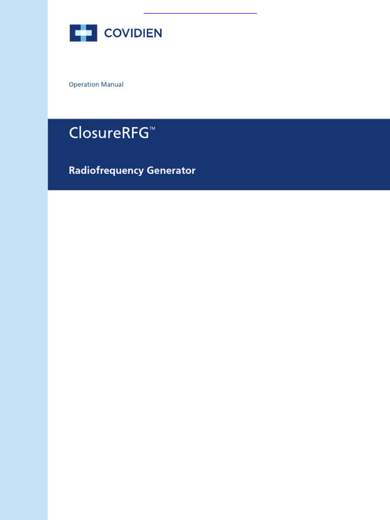 Covidien RFA Vein Operator Manual | PDF | License | Electromagnetic ...