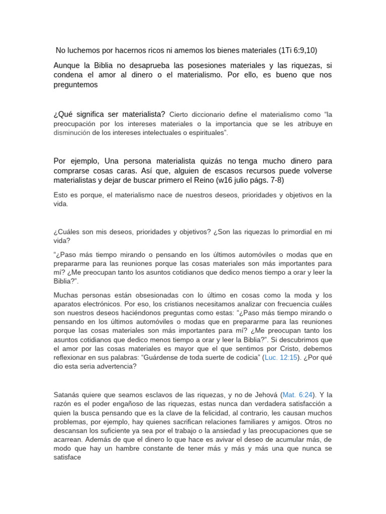 Qué Significa Ser Materialista | PDF | Amor