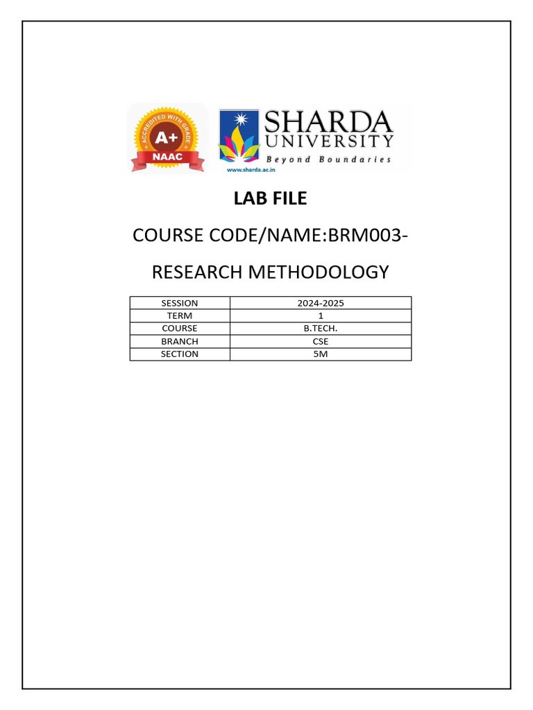 RM - Lab File Format-5M | PDF | Engineering | Methodology