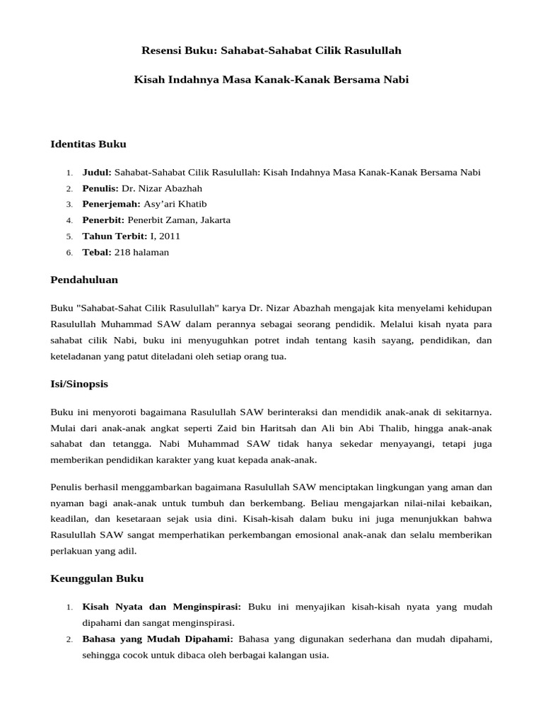 Contoh Resensi Buku | PDF