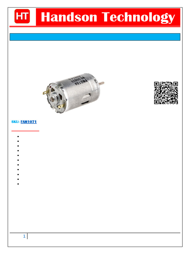 370-Motor DC | PDF | Electric Motor | Torque