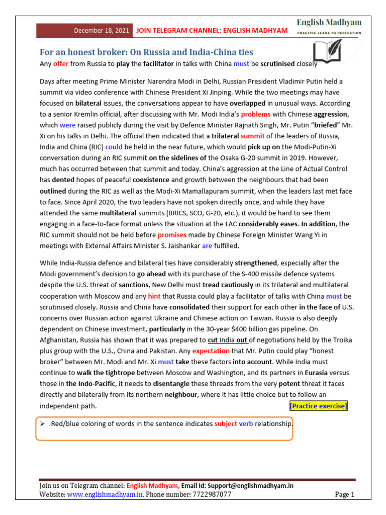 For an honest broker | PDF | Verb