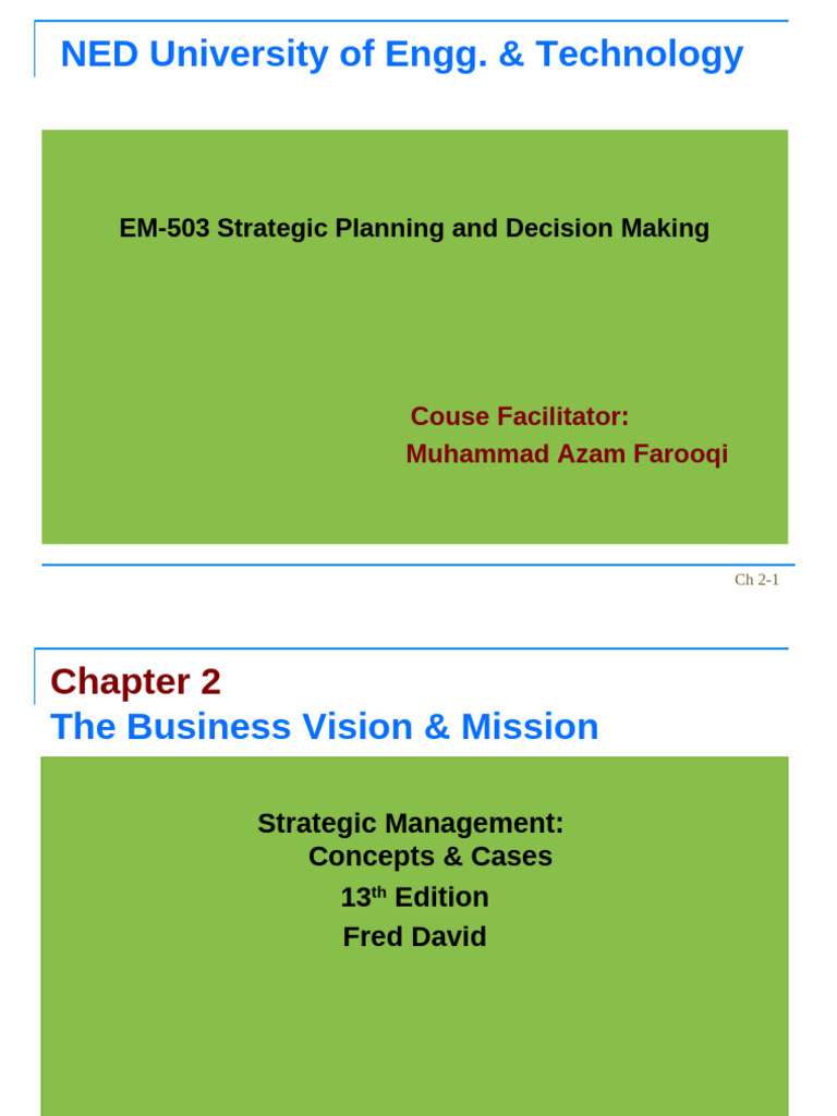 David SM Chapter 2 The Business Vision and Mission | PDF | Employment | Reputation