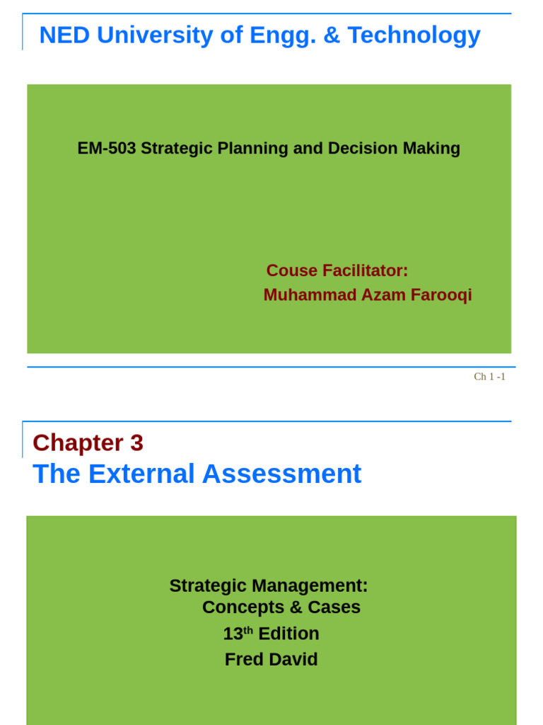 David SM Chapter 3 The External Assessment | PDF | Brand | Supply Chain