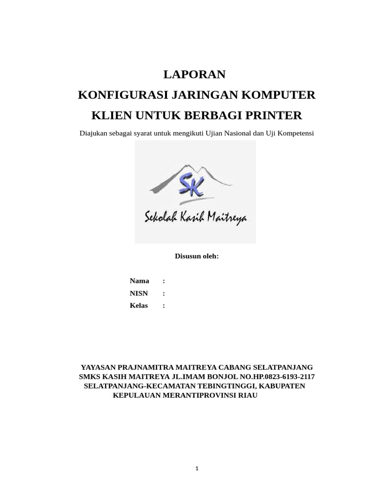 Konfigurasi Jaringan Komputer Klien Untuk Berbagi Printer | PDF