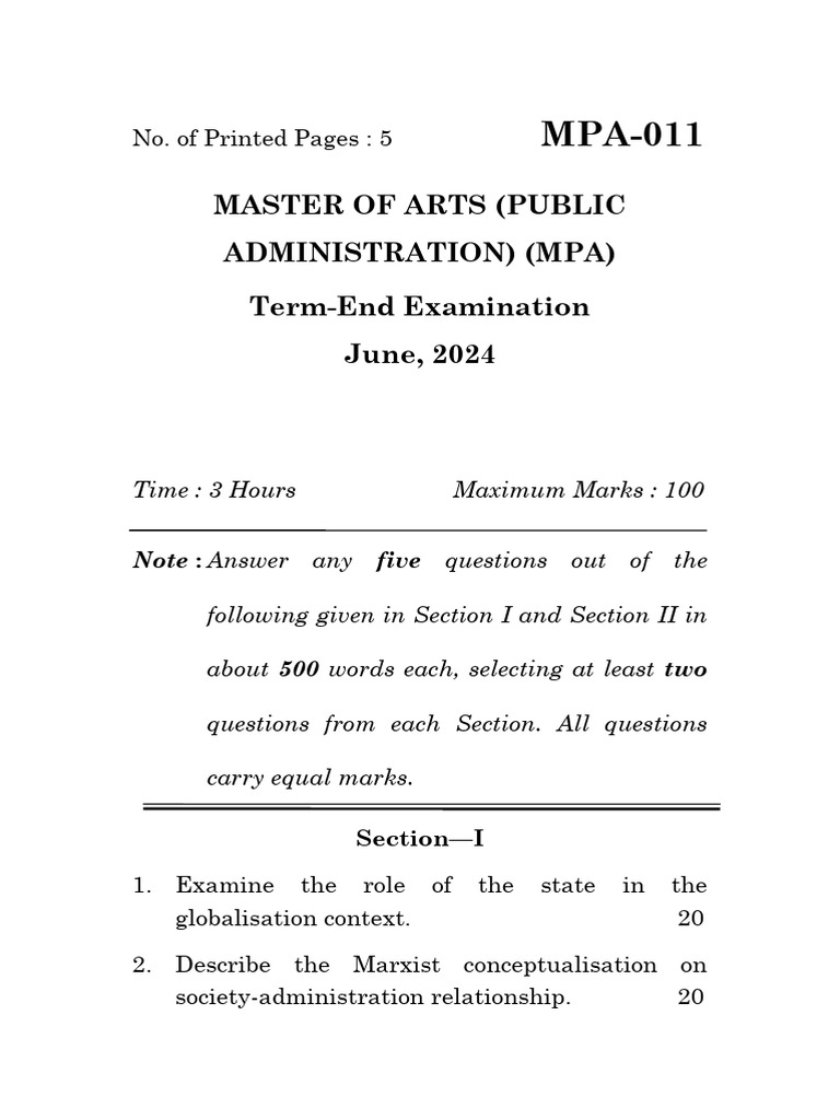 Mpa 011 | PDF