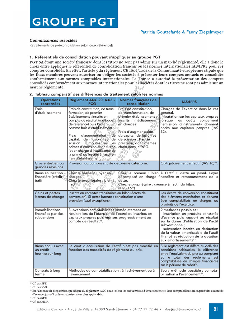 Corrigé cas PGT | PDF