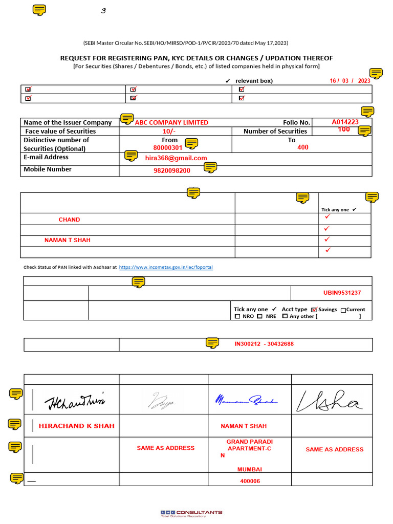 Filling Form ISR-1 for KYC Updates | PDF | Securities (Finance ...