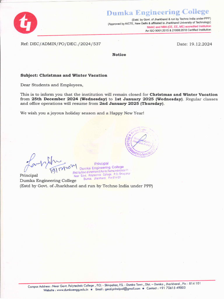 Christmas and Winter Vacation | PDF