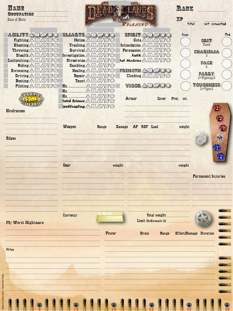 DLR - Character Sheet 1 (Editable) | PDF