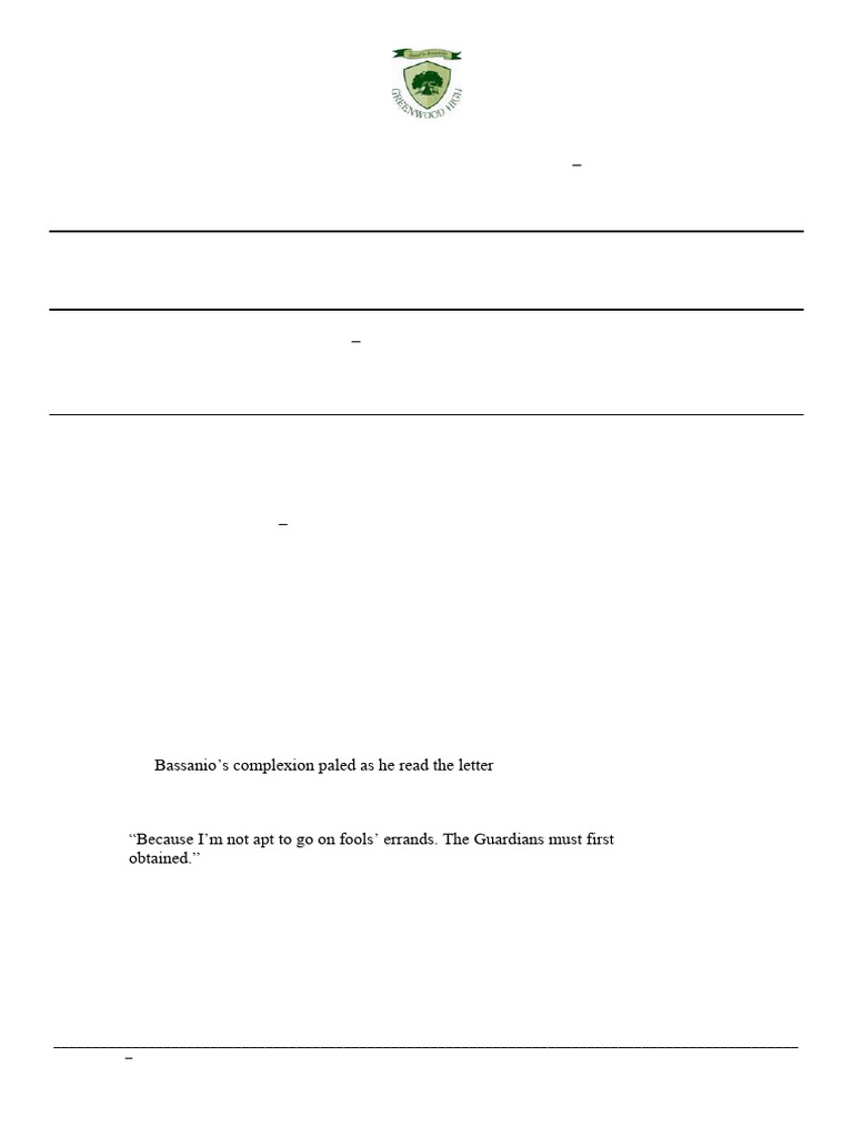 Gr10 PF2 QP 1LIT in ENG (2023-24) | PDF | The Merchant Of Venice